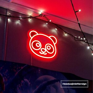 Panda LED Neon Sign, Custom Cute Animal Pet UV Printed Neon Light ...