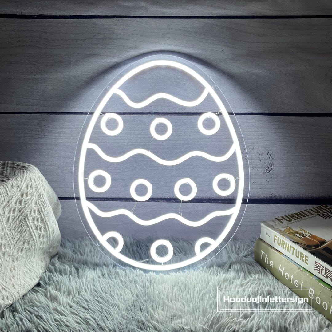 Easter Egg Neon Sign, Custom Easter Day Party LED Neon Light, Happy ...