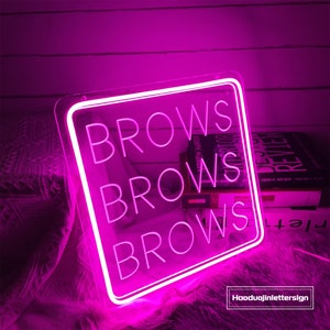 USB 3D Engraved Brows Brows Brows LED Neon Sign Custom Brows Lashes ...