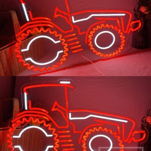 Tractor Neon Sign, Custom Vehicle LED Neon Sign Night Light Farm Salon ...