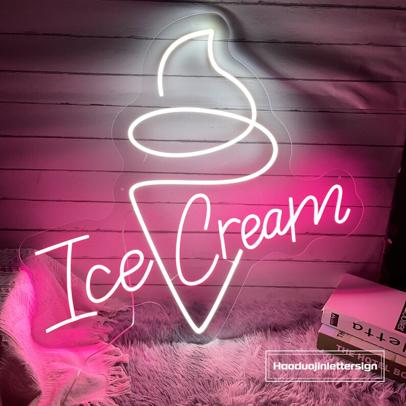 Ice Cream Custom Restaurant LED Neon Sign Light up Sign Home - Etsy