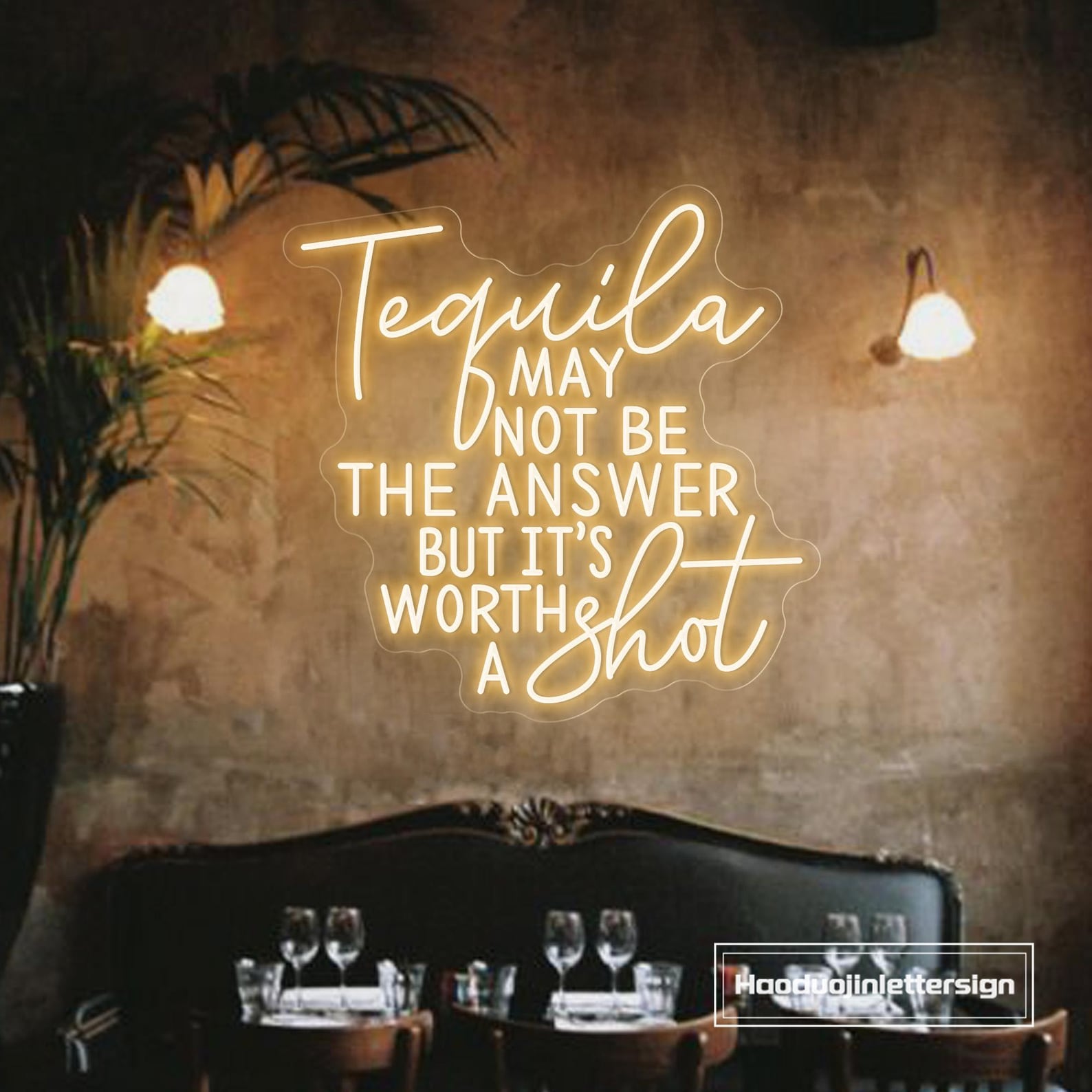 Tequila May Not Be the Answer but It's Worth A Shot Neon Sign, Custom ...