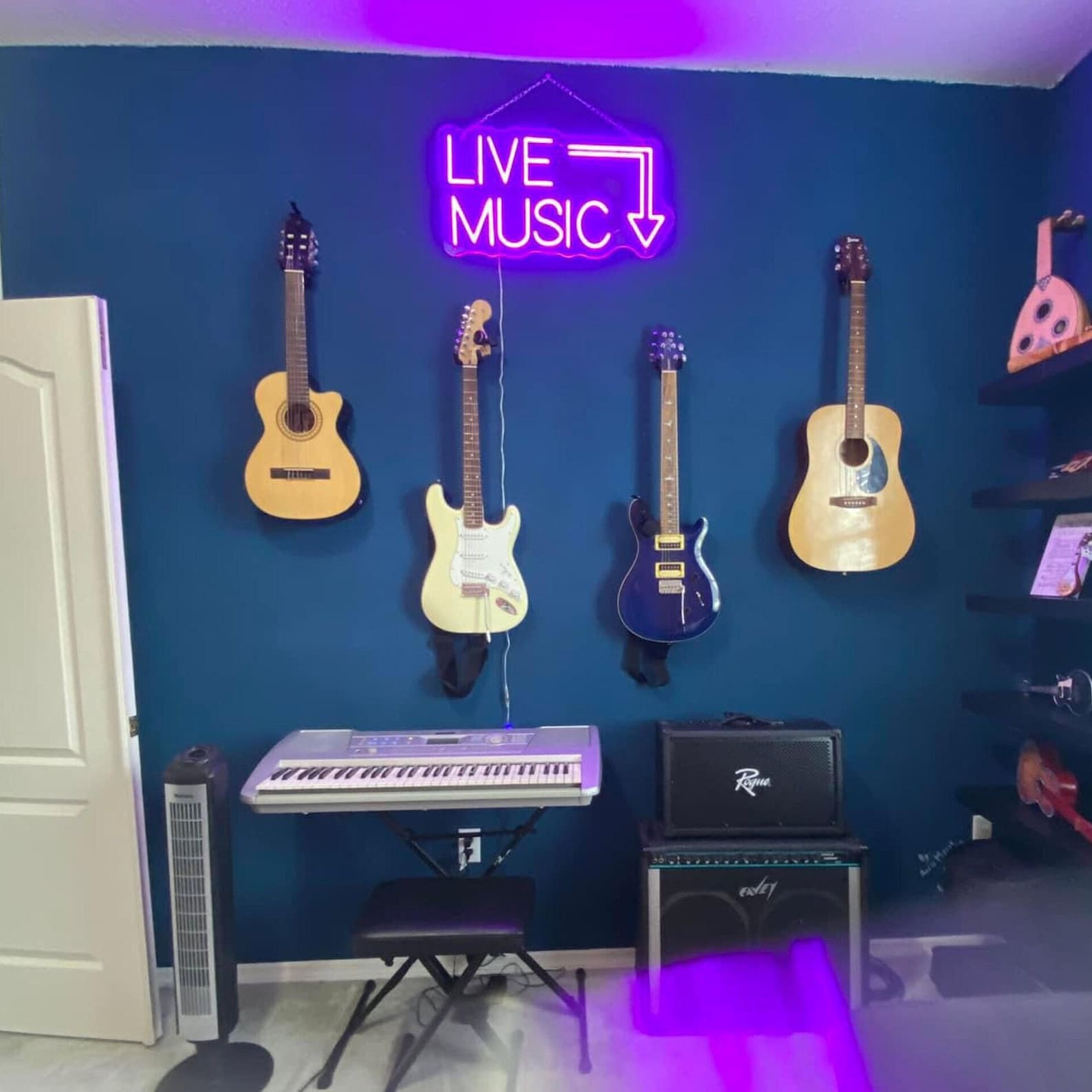 LIVE MUSIC LED Neon Sign, Custom Music Studio Neon Light Sign ...