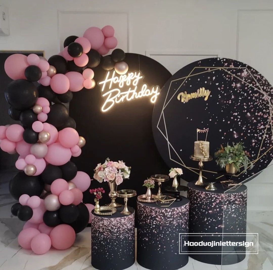 145PCS Metallic Rose Gold Black Pink Balloon Garland Gold Balloons Arch ...