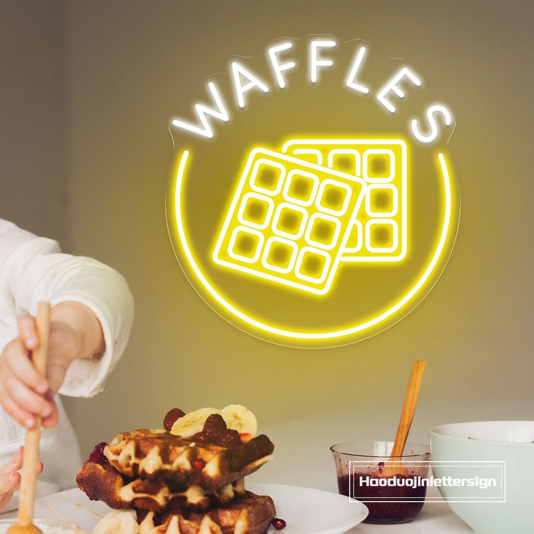 Waffles Neon Sign Custom Bakery Shop Dessert House LED Neon Light ...