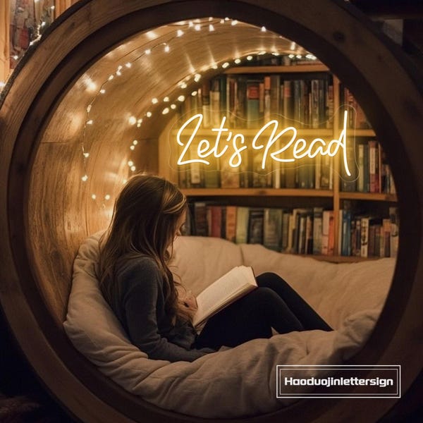 Lets Read Sign - Etsy