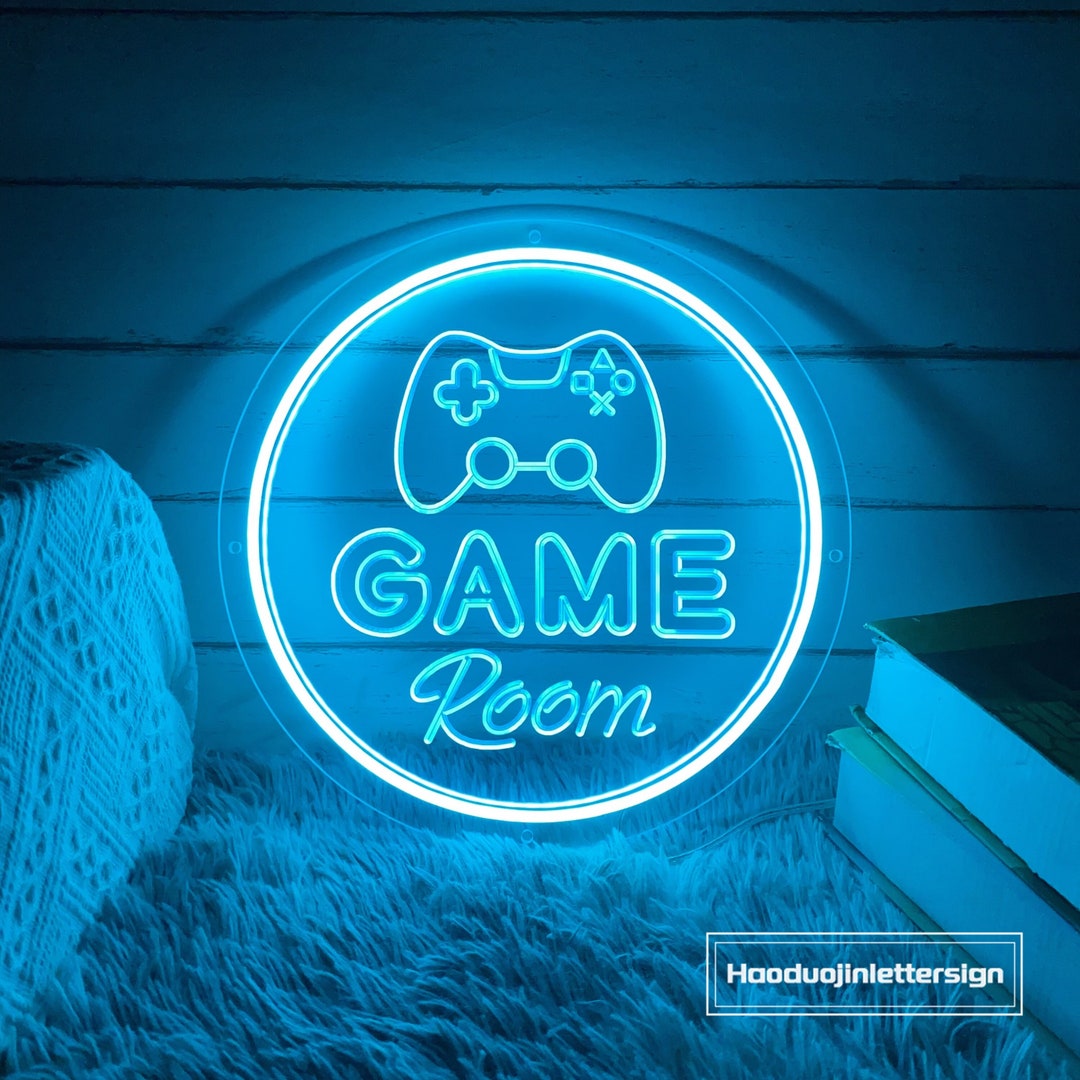 USB 3D Engraved Game Room Game Pad LED Neon Sign Custom Gaming Room ...