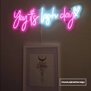 Yay It's Lash Day Heart Neon Sign, Custom Lashes Salon LED Neon Light ...