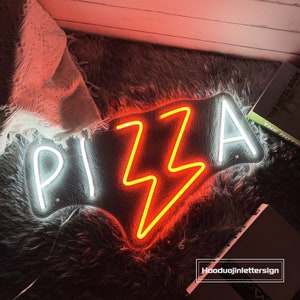 Custom LED Neon Sign Pizza Slice Fast Food Night Light Home - Etsy