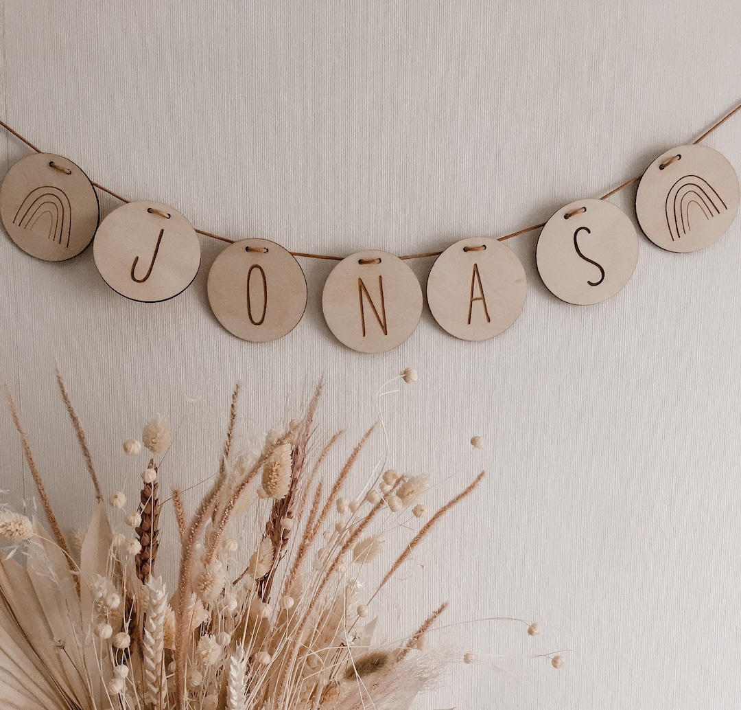 Nursery Bunting Garland Made of Wood Name Tag Wall Decoration ...