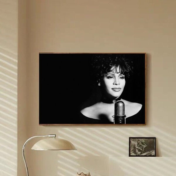 Whitney Houston Black and White Prints - Etsy