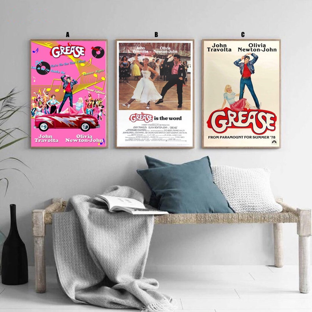 Grease 1978 Film Classic Movie Bedroom Art Canvas Poster-unframe-8x12 ...