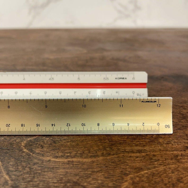 Vintage Pacific Arc & Alumicolor Architect Triangular Drafting Rulers ...