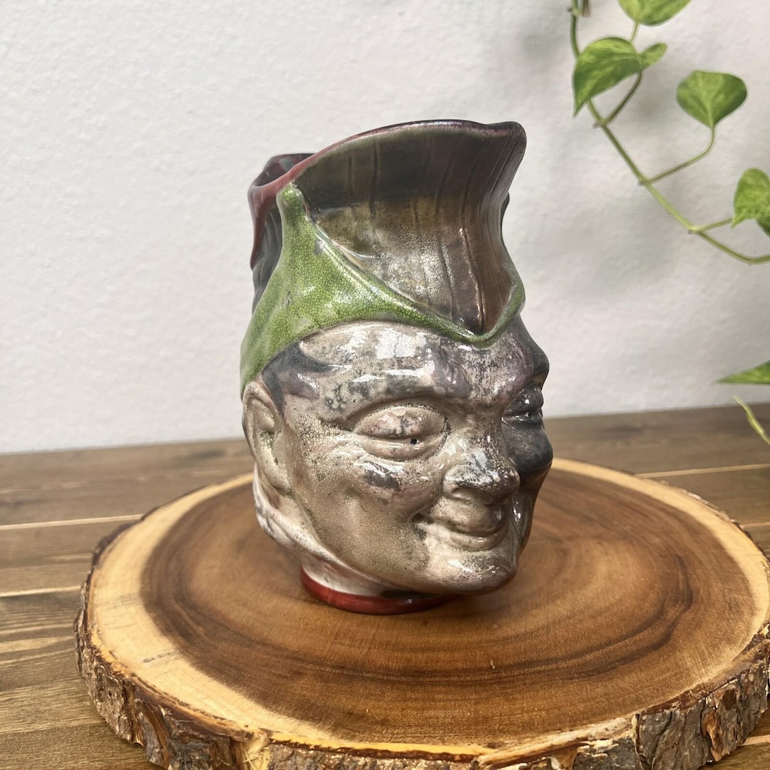 Sarreguemines Wardle England Majolica Porcelain Face Pitcher Jug - Etsy