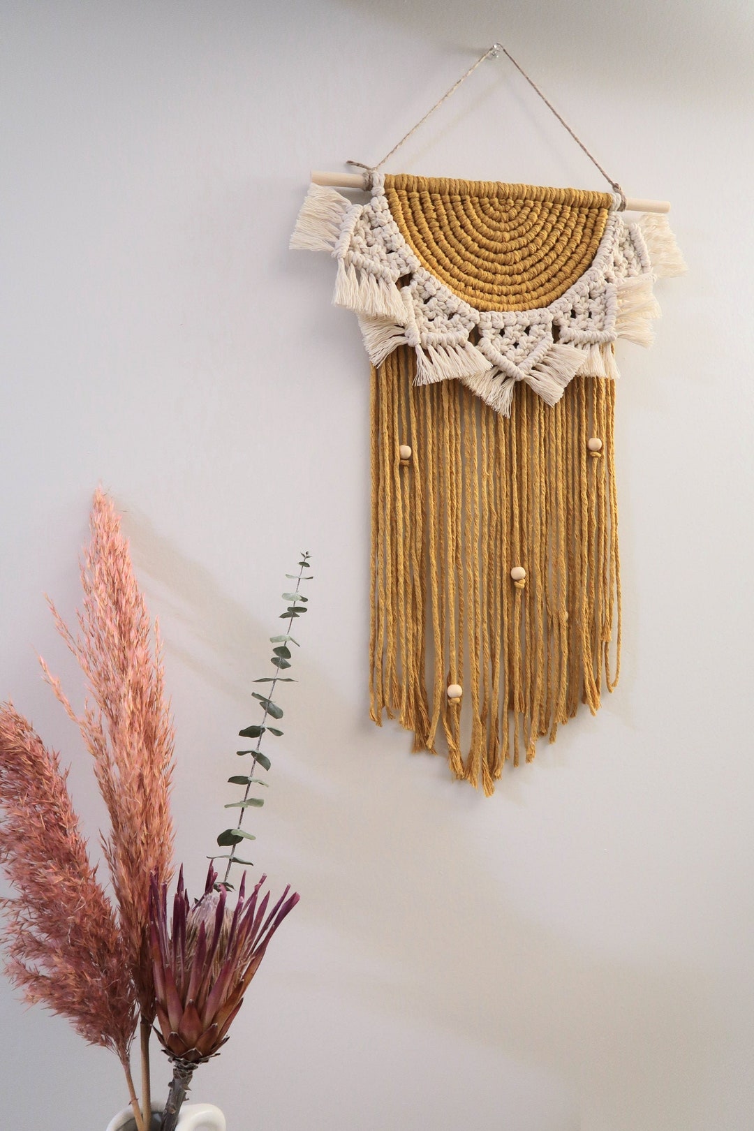 Macrame Wall Hanging / Daisy Sunflower / Boho Home Decor / Bohemian ...