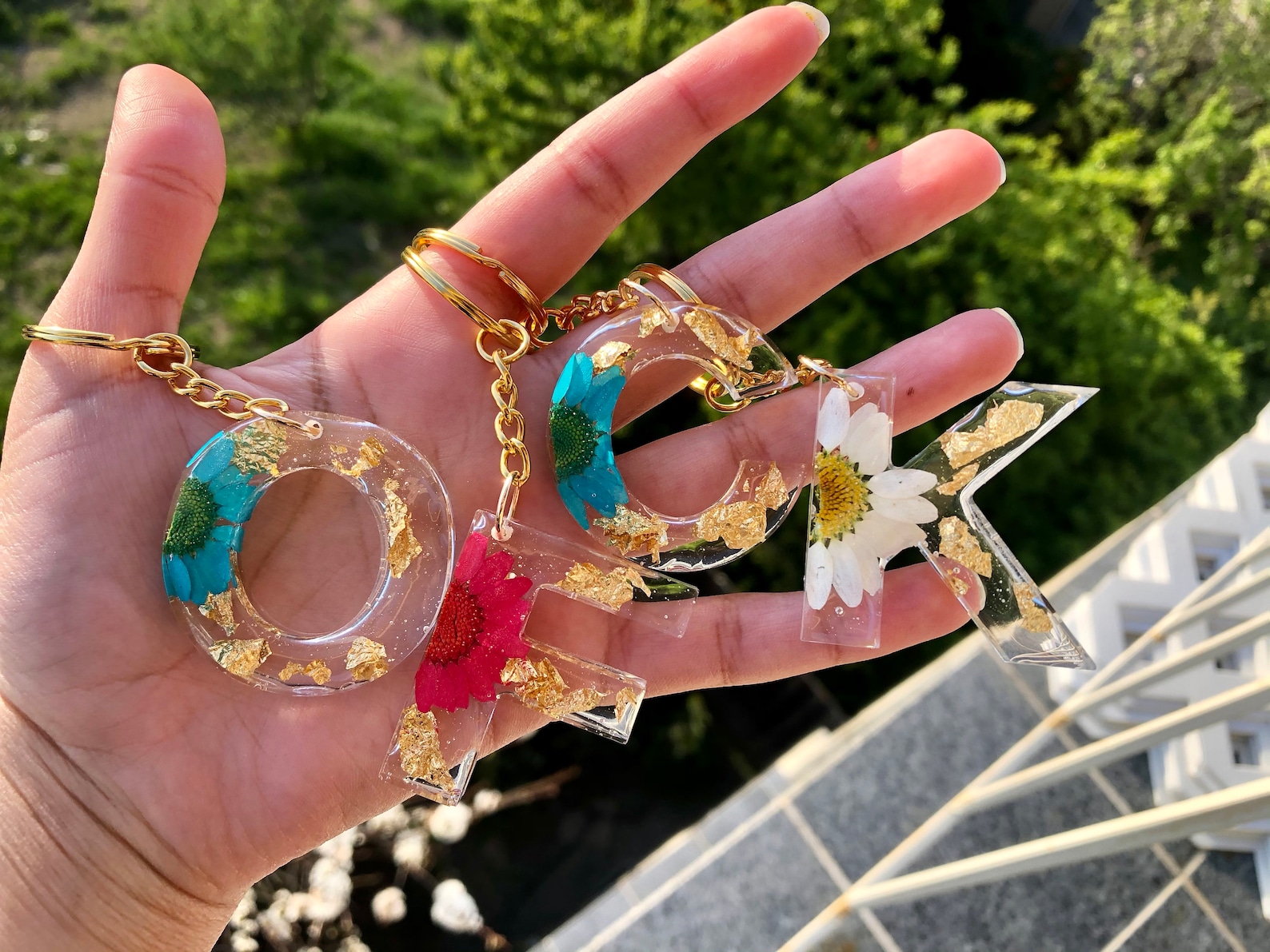 Custom Resin Keychain With Real Flowers - Etsy