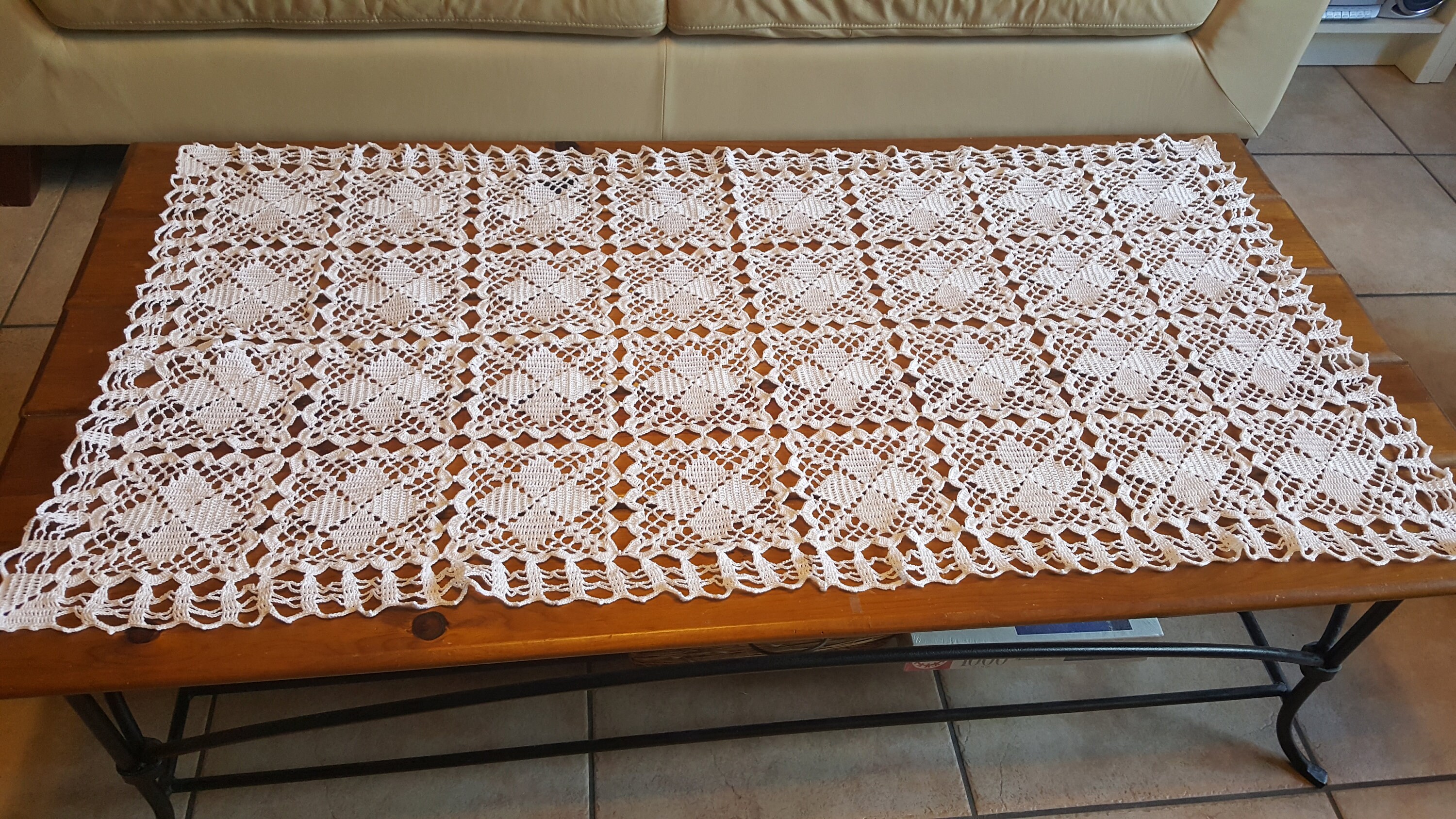 Handmade Crochet Table Runner White Color - Etsy