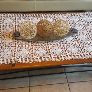 Handmade Crochet Table Runner, White Color - Etsy