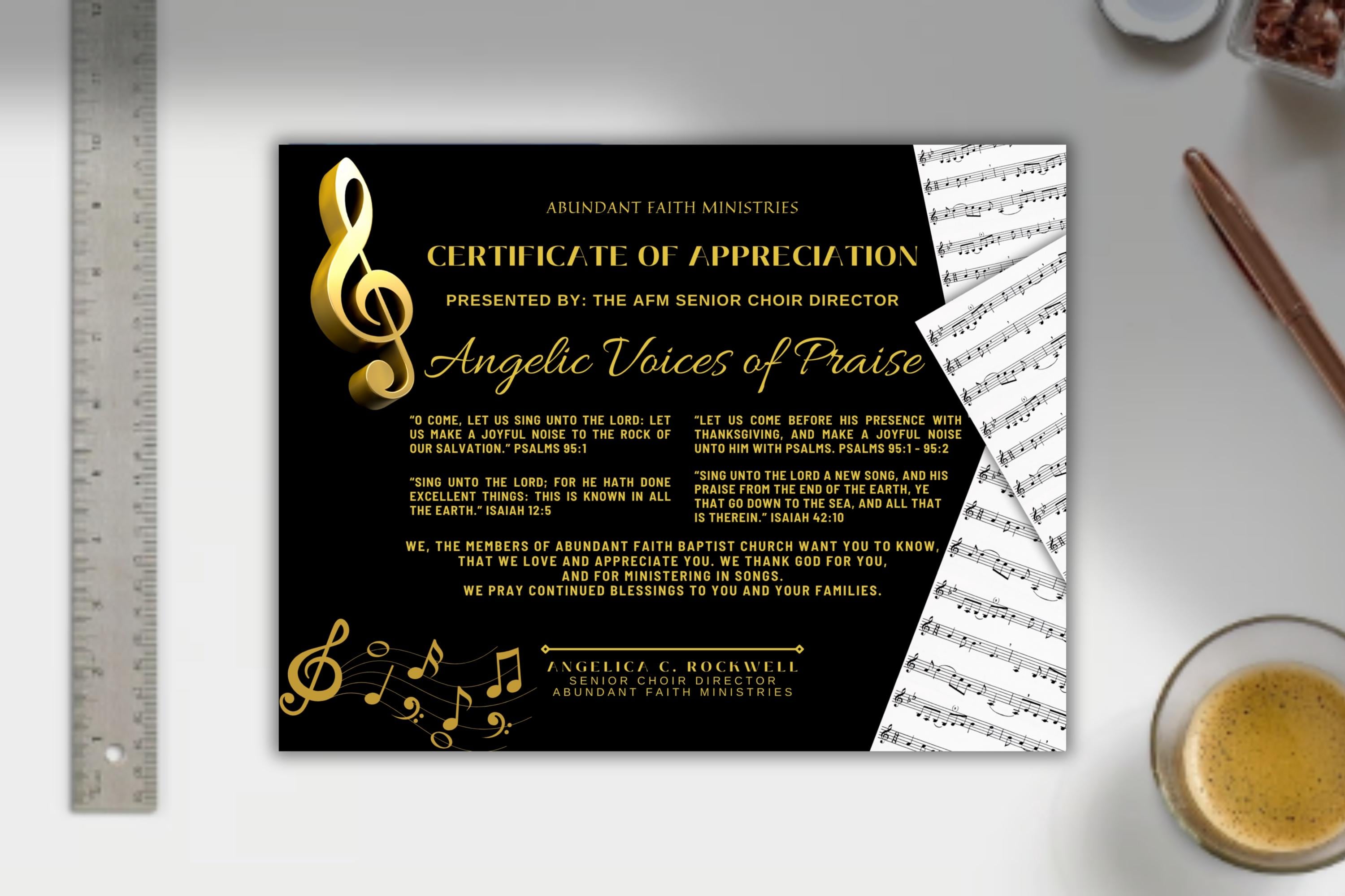 Editable Church Choir Certificate of Appreciation Template (canva) - Etsy