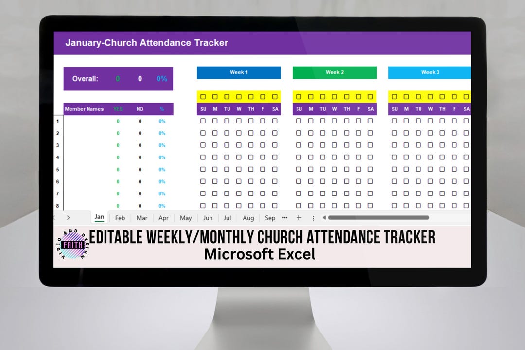 Church Attendance Tracker: Editable Member Log (digital Download) - Etsy