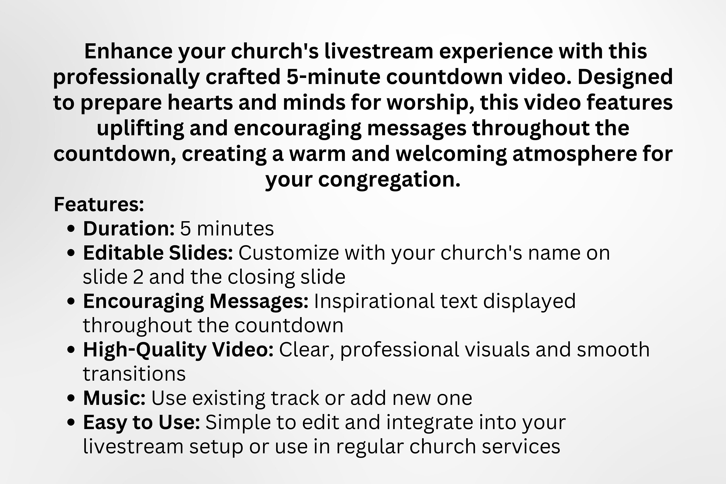 Church Countdown Video: Editable Canva Template (digital Download) - Etsy
