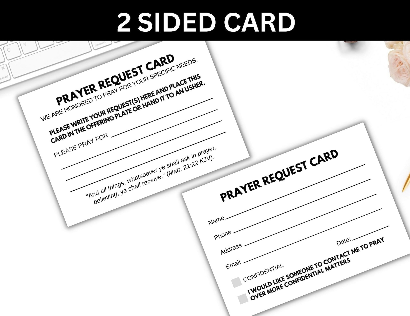 Church Prayer Request Card Template: Editable Canva Design (3.5”x2.5 ...