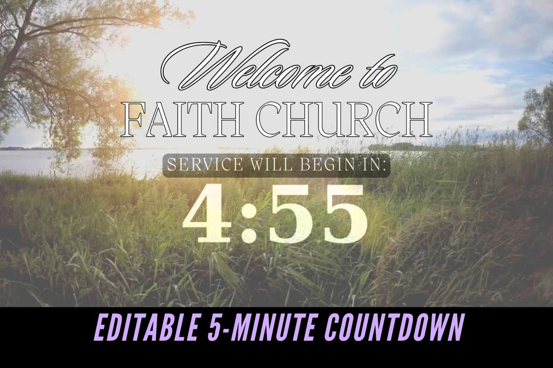 Editable 5-minute Church Countdown Video | Serene Nature Background ...