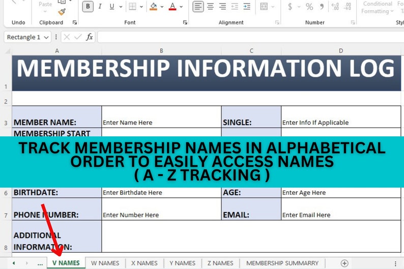 Church Membership Tracker: Excel Congregation Record Log (digital ...