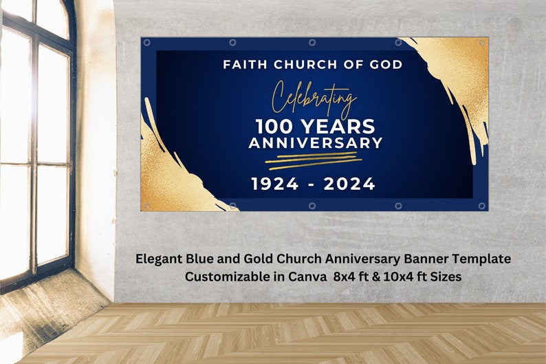 Editable Church Anniversary Banner Template | Church Celebration Wall ...