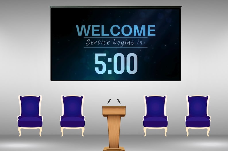 Church Countdown Timer Video: Worship Service Intro (digital Download ...