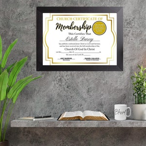 Editable Church Membership Certificate Template (canva) - Etsy