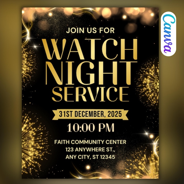 Watch Night Service Flyer - Etsy