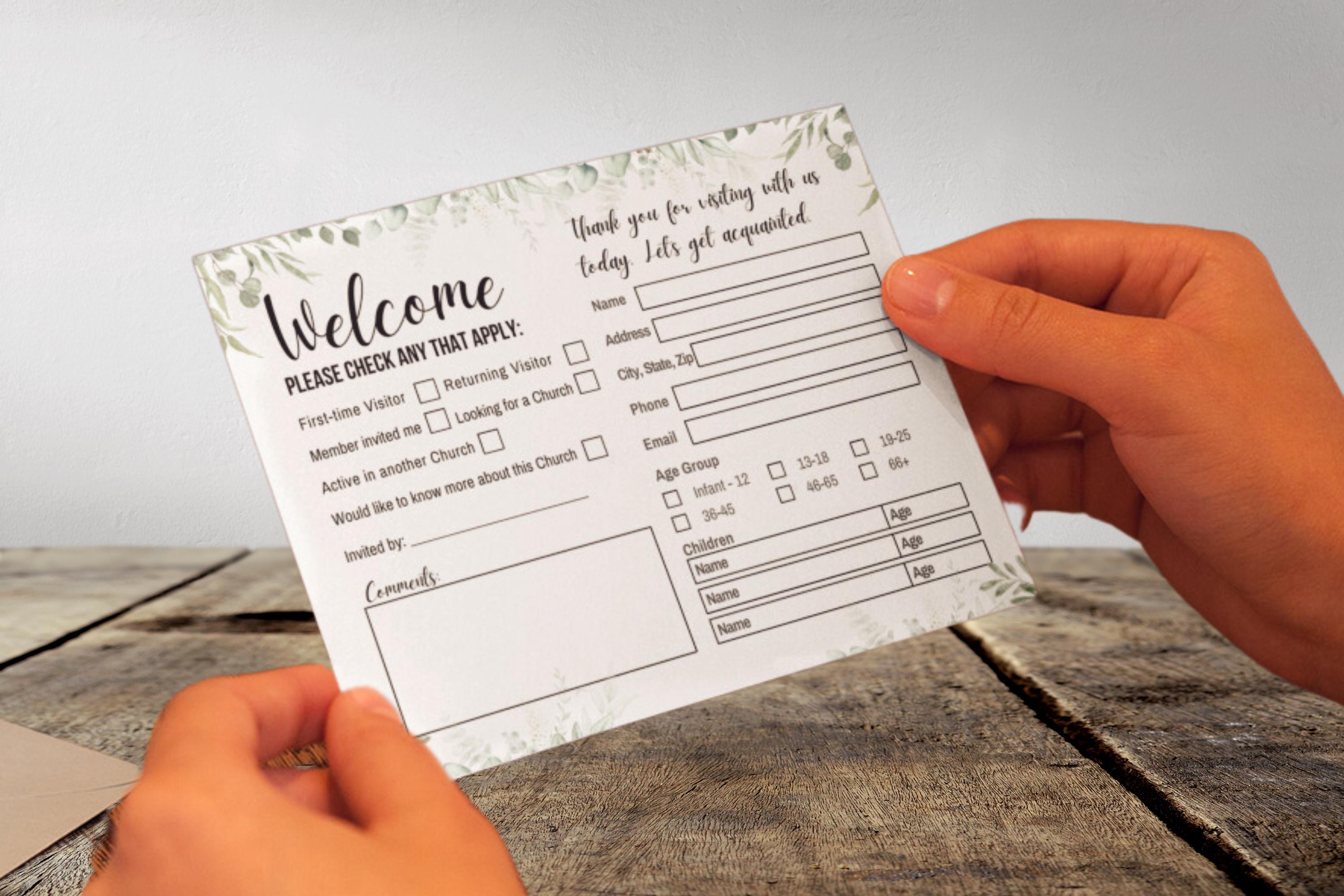 Printable Church Welcome Visitor Card (digital Download) - Etsy