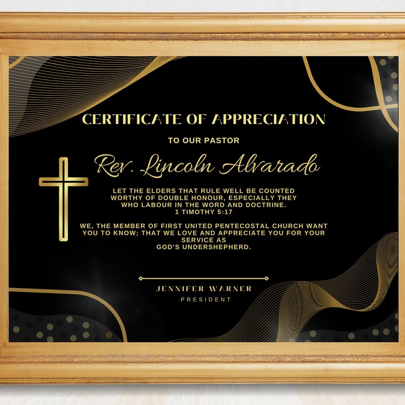 Pastor Installation Certificate - Etsy