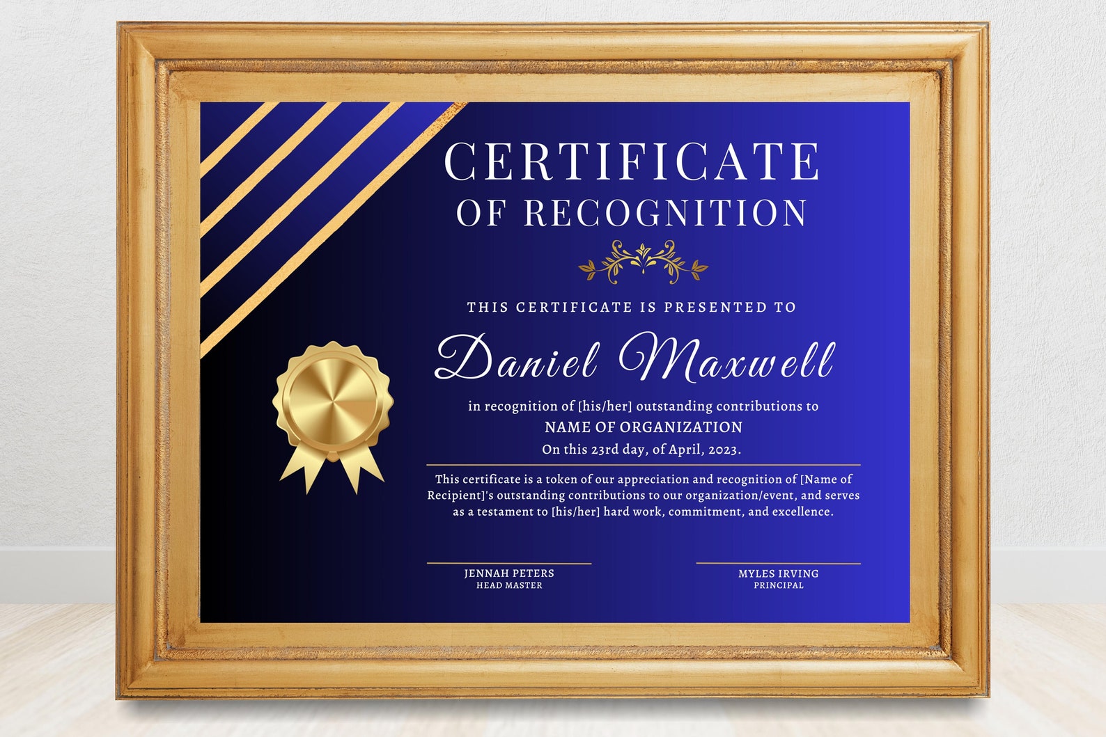 Elegant Certificate of Recognition for Honoring Achievements and ...