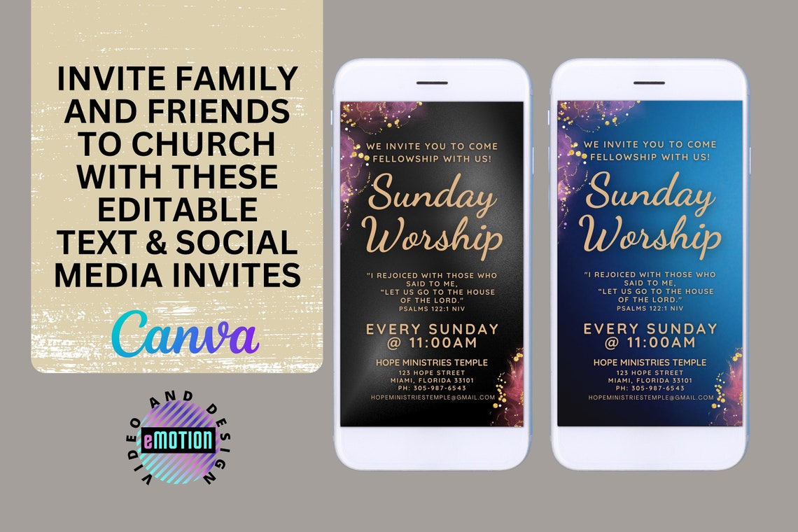 Church Invitation Flyer Template, Text Messaging and Social Media ...