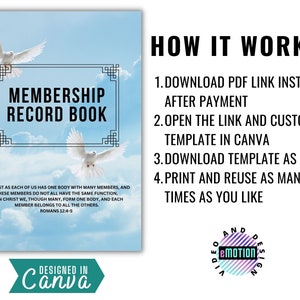 Editable Church Membership Record Book Template (canva Template) - Etsy