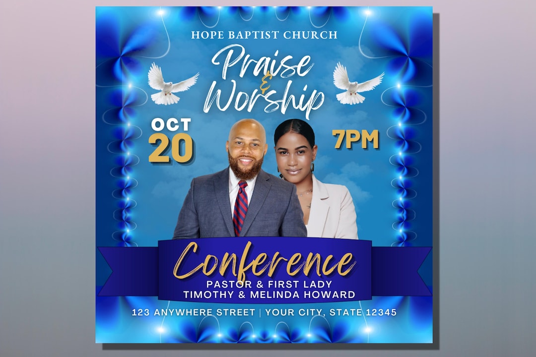 Editable Church Social Media Flyer for Instagram, Praise and Worship ...