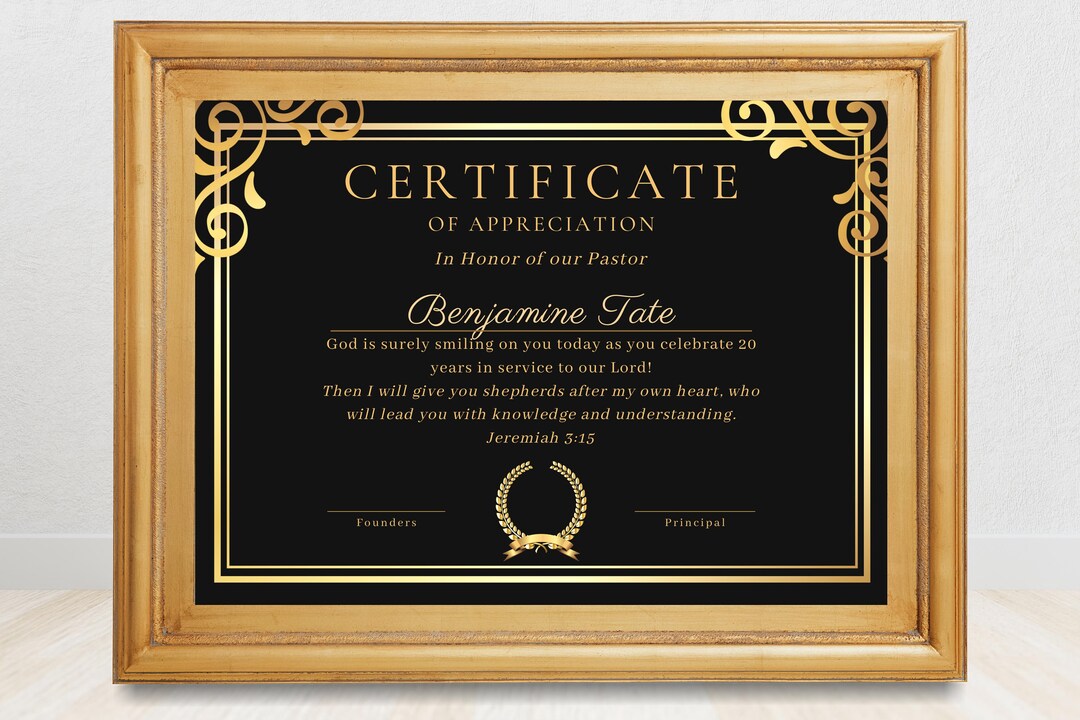 Editable Elegant Religious Honor Award Certificate, Appreciation Award ...