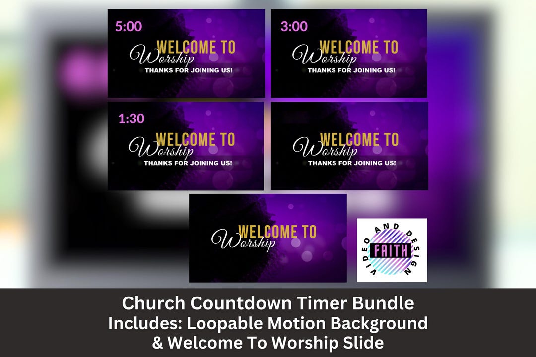 Church Worship Countdown Timer Bundle | Loopable Motion Graphic ...