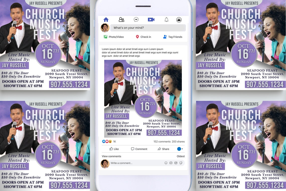 Church Flyer Template, Church Concert Flyer for Social Media, Event ...