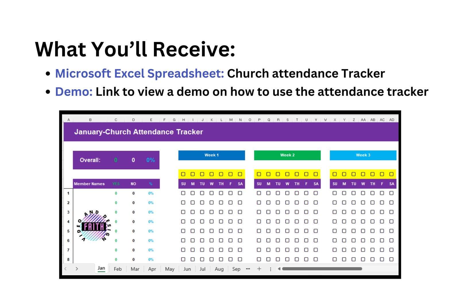 Church Attendance Tracker: Editable Member Log (digital Download) - Etsy