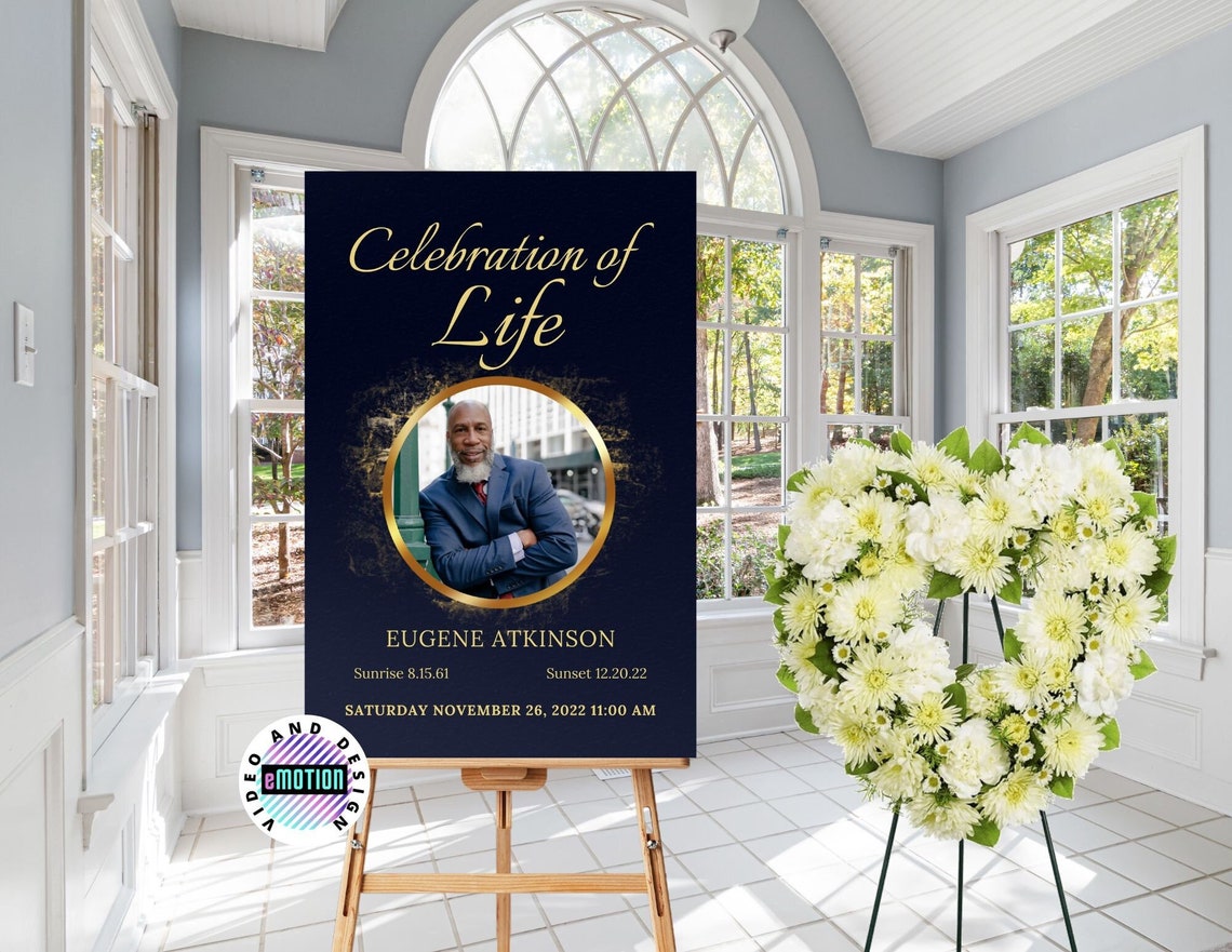 Celebration of Life Funeral Welcome Sign Template, Editable Memorial ...