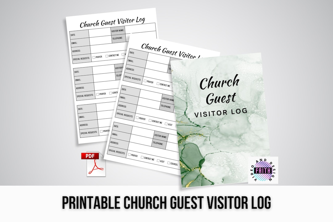 Printable Church Visitor Log: Guest Contact Form (PDF Download) - Etsy