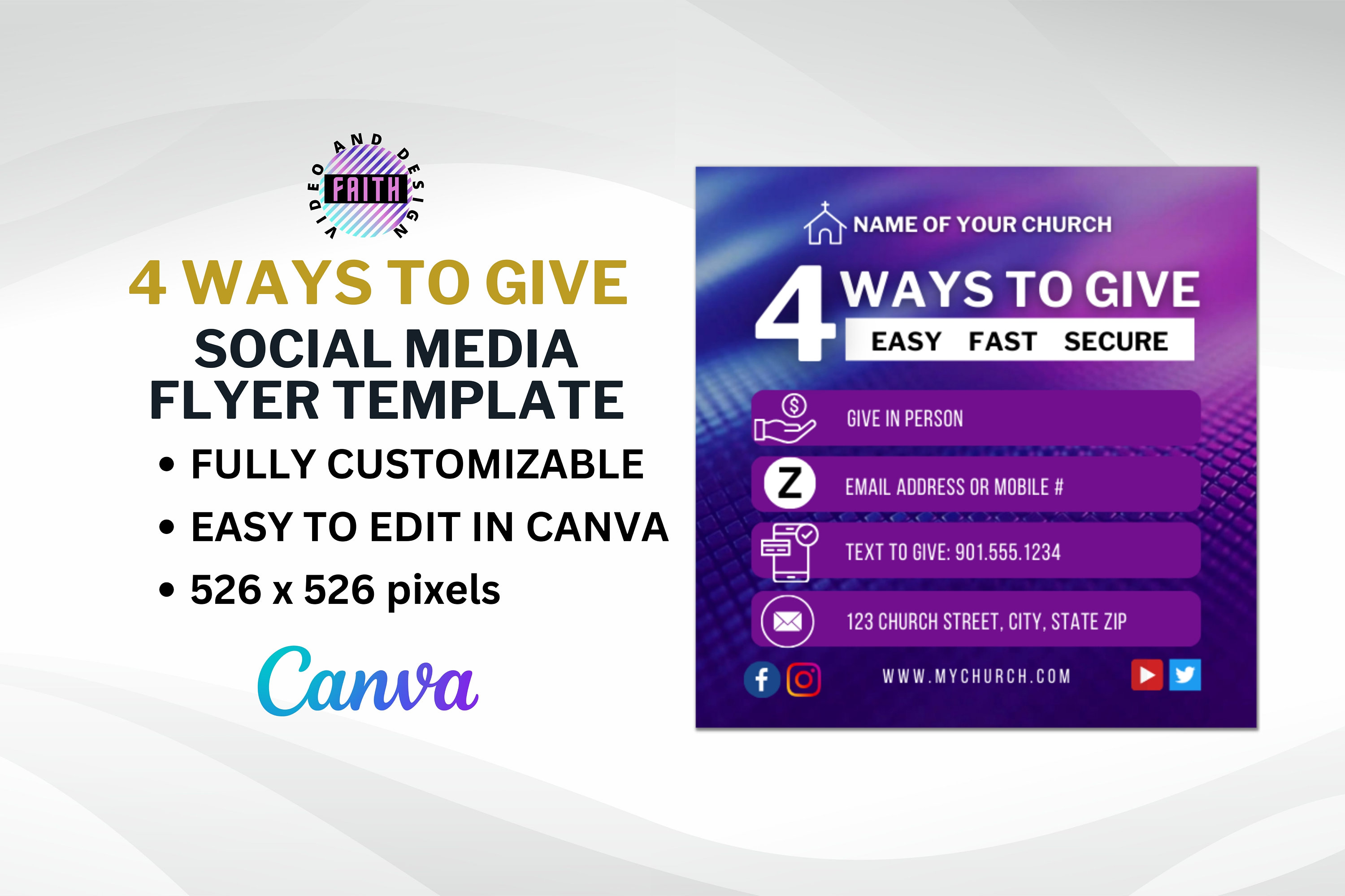 Editable Church Offering Motion Graphic 5-minute Loopable Giving Guide ...