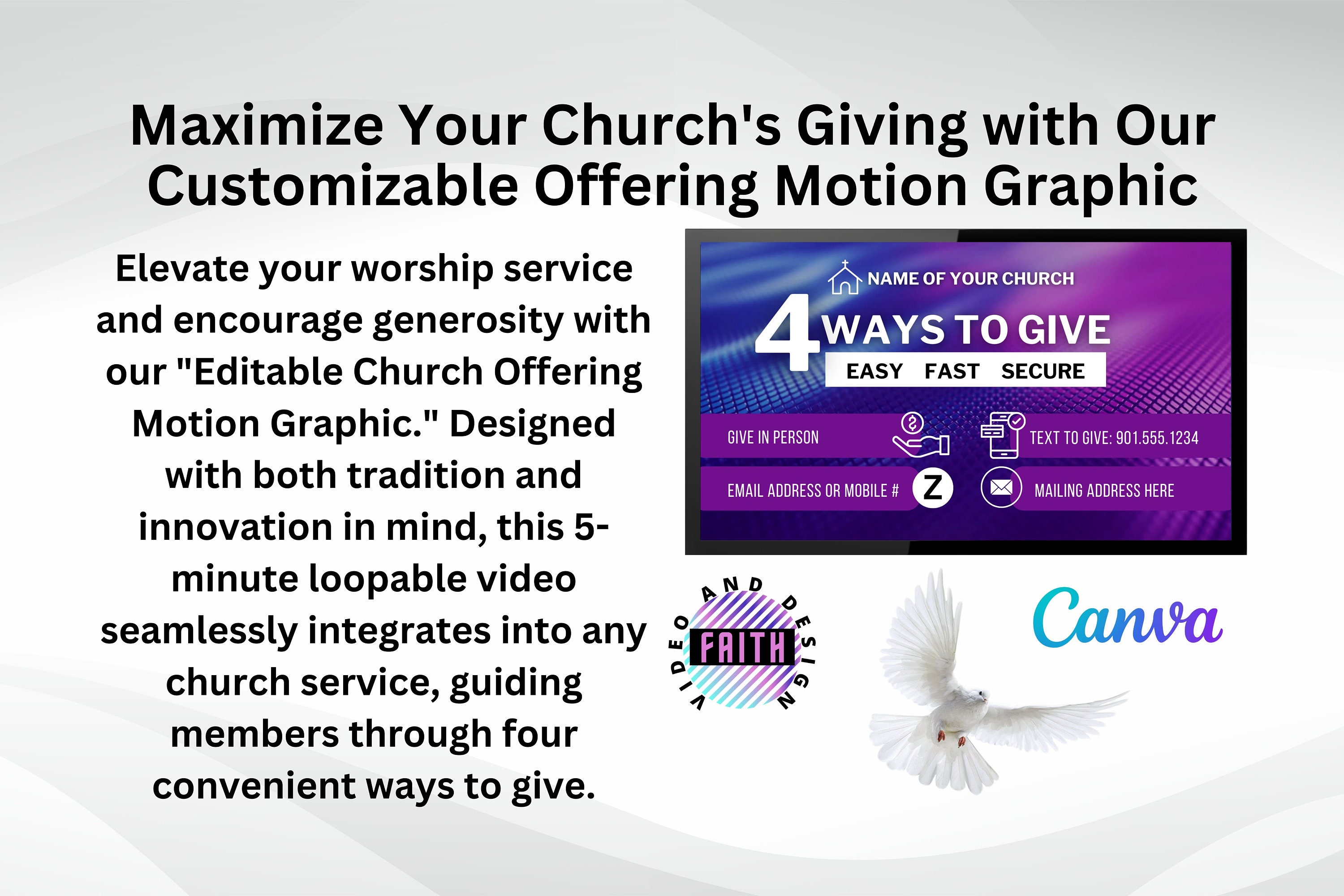 Editable Church Offering Motion Graphic: Loopable Giving Guide (digital ...
