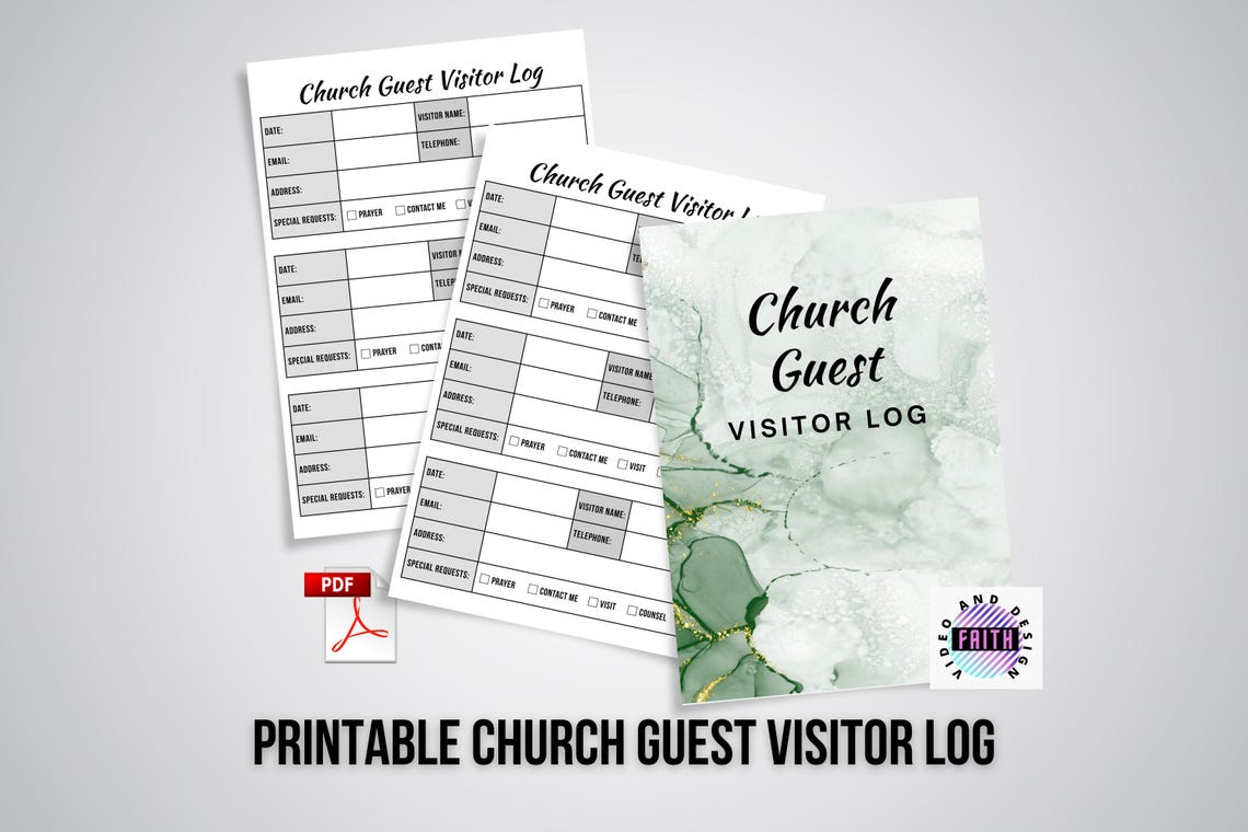 Printable Church Visitor Log: Guest Contact Form (PDF Download) - Etsy