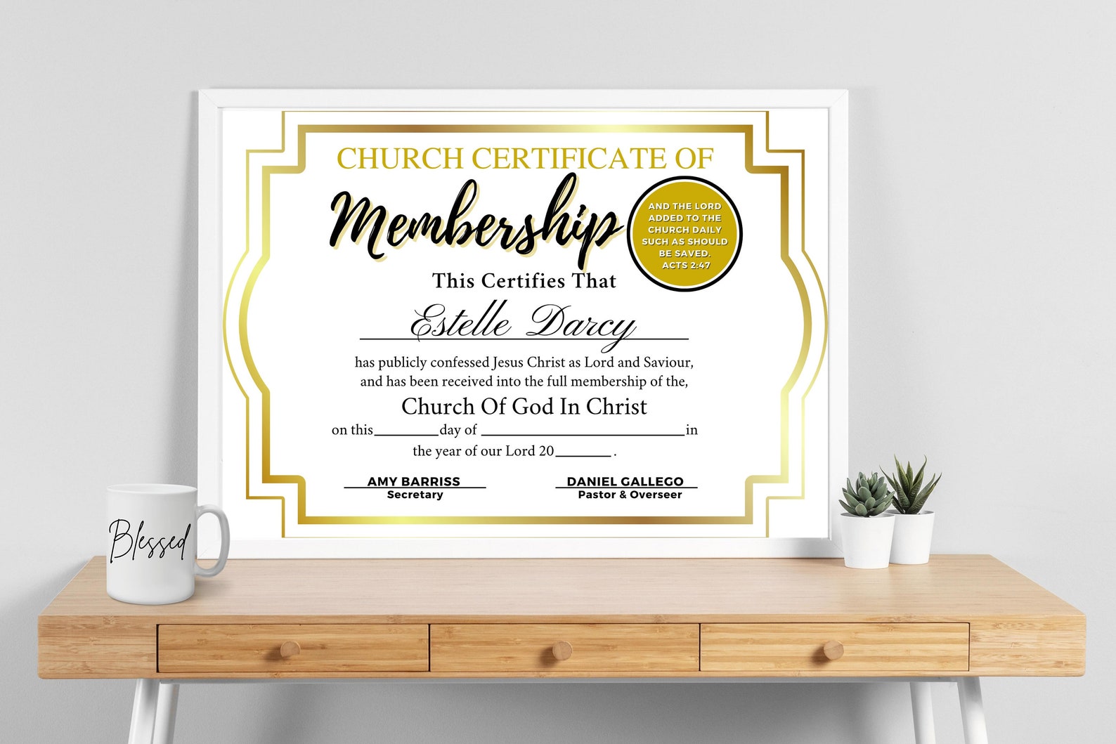 Editable Church Membership Certificate Template (canva) - Etsy