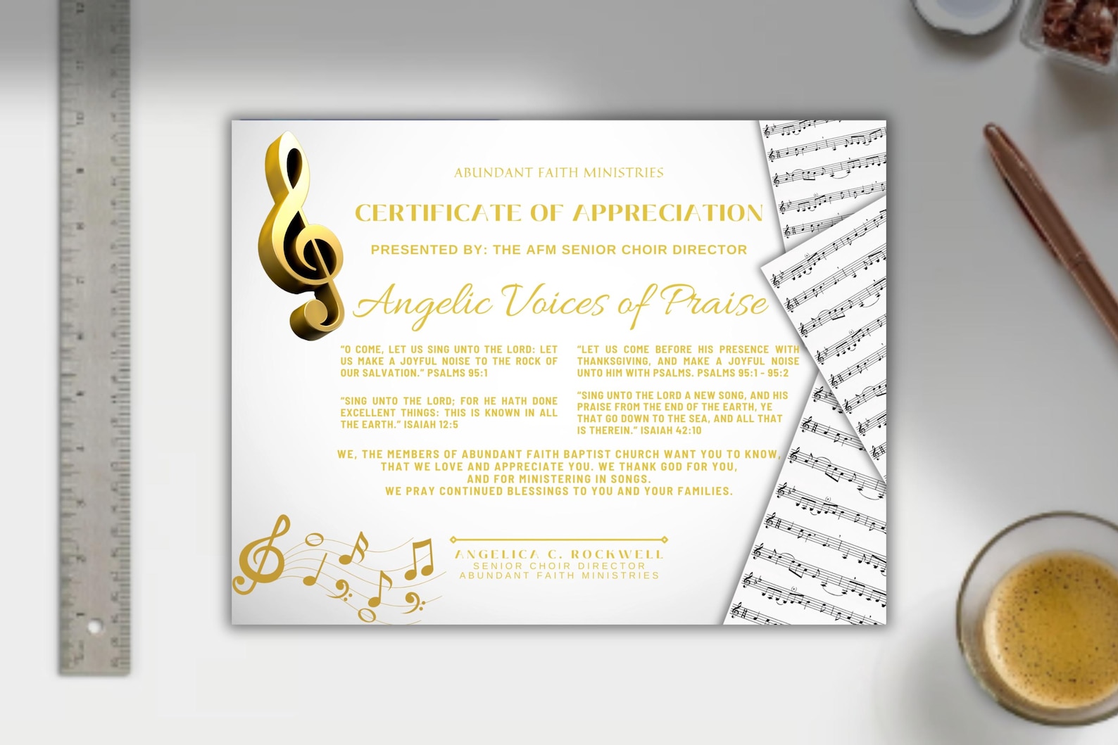 Editable Church Choir Certificate of Appreciation Template (canva) - Etsy