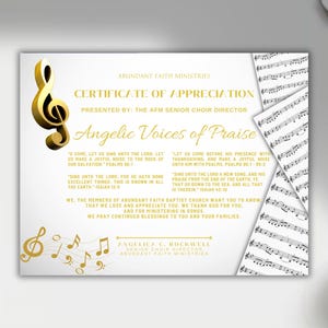 Editable Church Choir Certificate of Appreciation Template (canva ...